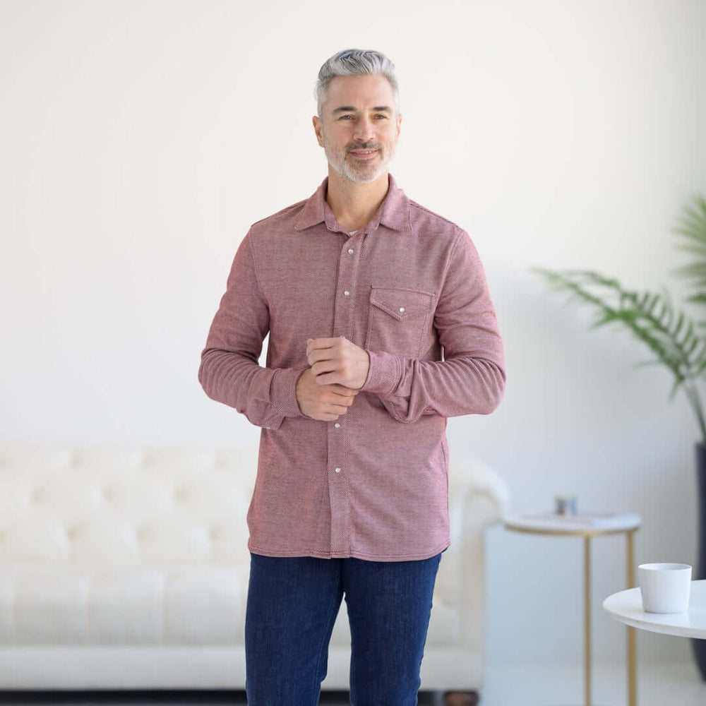 Adaptive Western Knit Twill Shirt - Rio Red